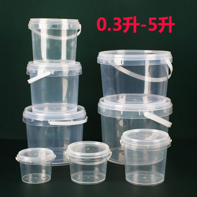 [48H Shipping] Round Transparent Plastic Bucket Food Grade Storage ...