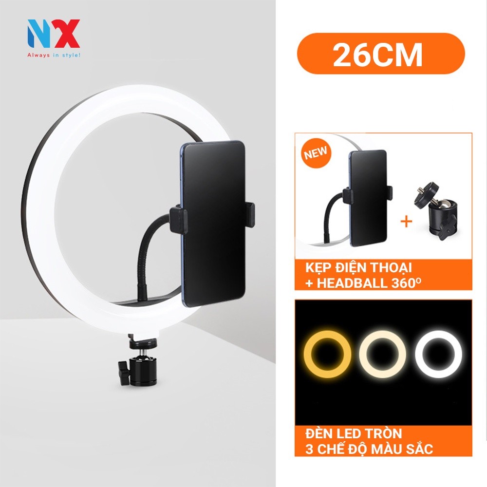 ROUND LIVESTREAM LIGHT FOR SALES, PHOTOGRAPHY, MAKEUP 3 LIGHT MODES 360 ...