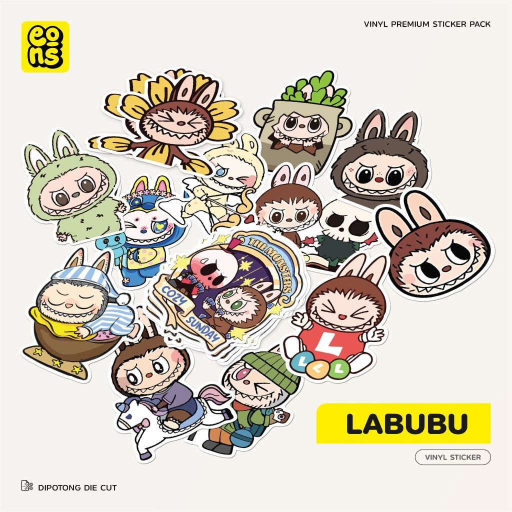 Waterproof Laminated Labubu Die Cut Stickers - Cute & Durable Stickers ...