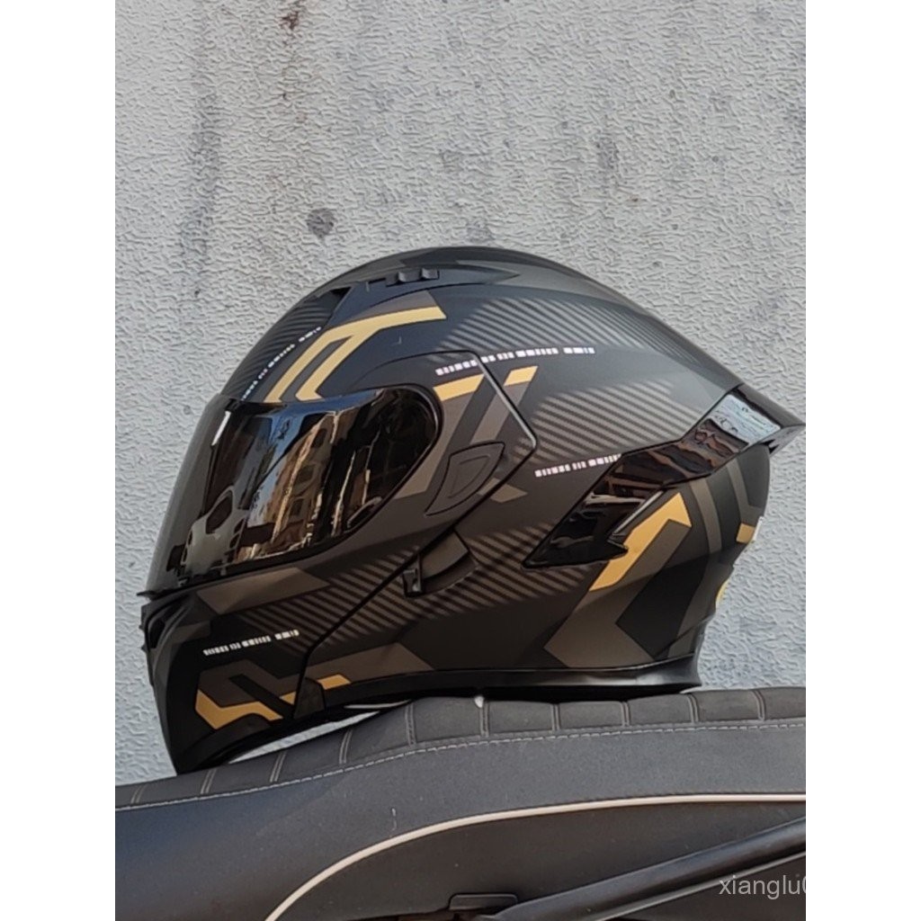 ORZ Motorcycle Helmet for Men Full Face Dual Lens Open Face Helmet All ...