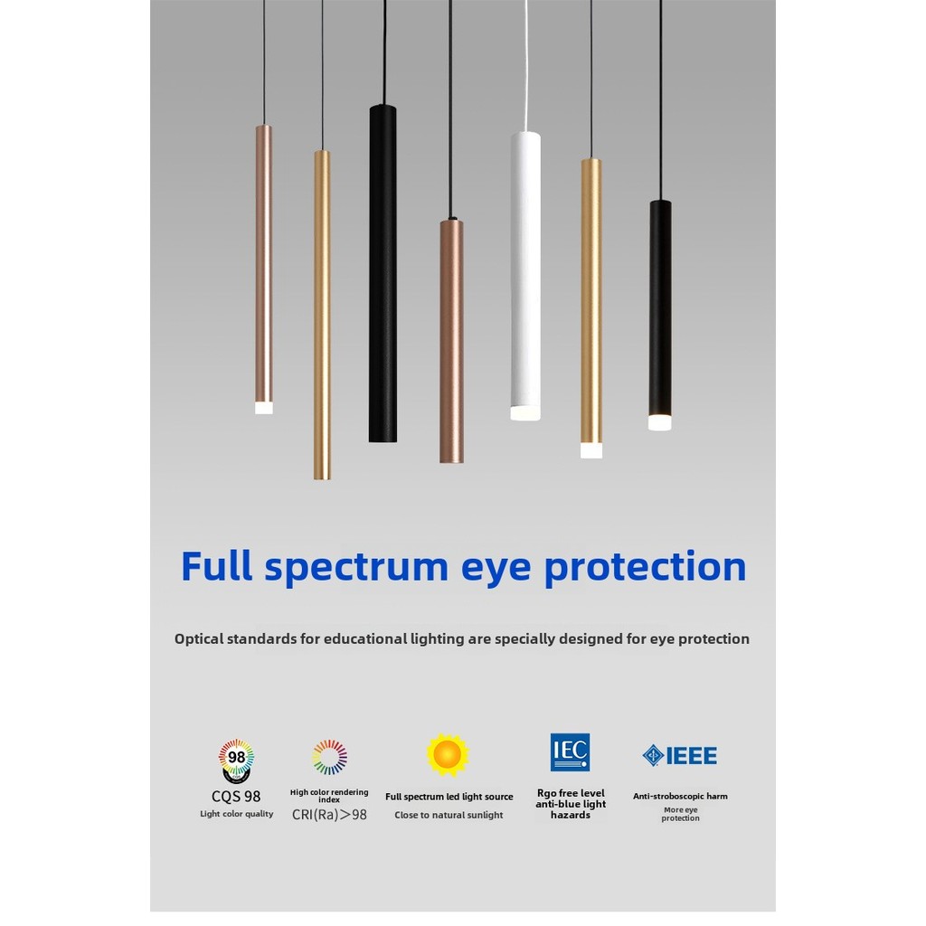 [220V} Bar Counter Long Tube Pendant Light led Cylindrical Decorative ...
