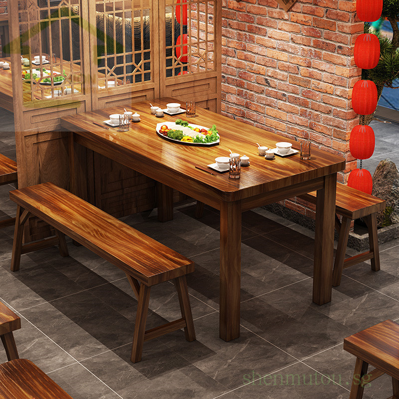Snack Bar Table and Chairs BBQ Noodle Restaurant Hot Pot Restaurant ...