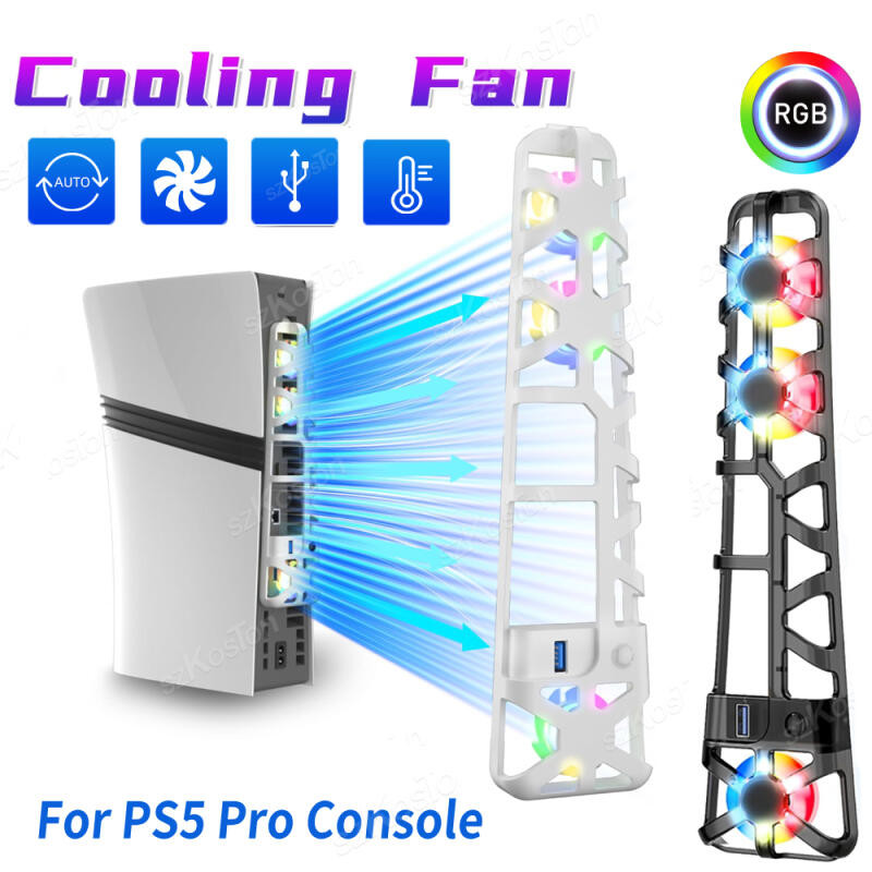 Cooling Fan for PS5 Pro Temperature-Controlled External Fan Cooler with ...
