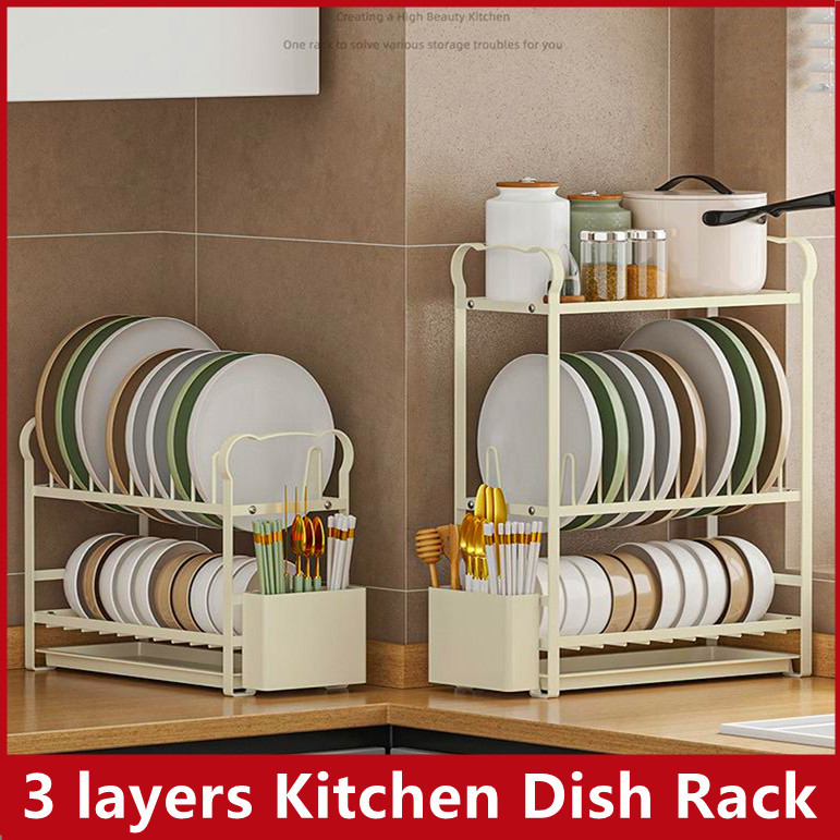 Kitchen Dish Rack Multi-Functional Bowl Rack Cutlery Drainer Kitchen ...