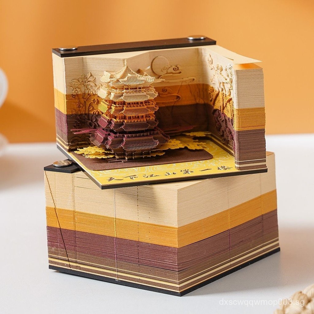 2025New Model3d Paper Carving Architecture Tear-off 3D Sticky Notes ...