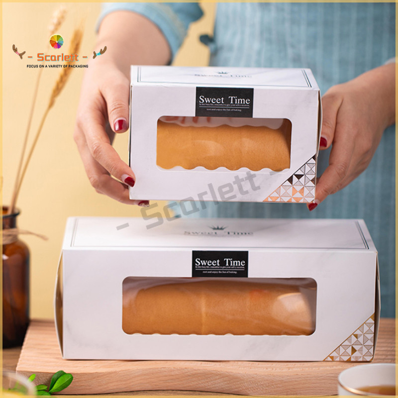 [10/20pcs] Exquisite Marble Swiss Roll Box With Transparent Window ...