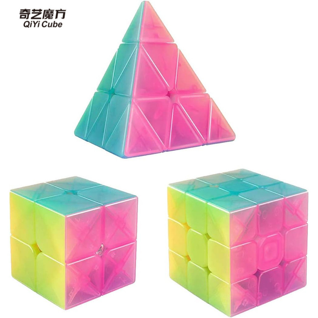 Qiyi Speed Cube 2x2 Speed Cube 3 by 3 Cube Puzzle 3x3 Pyramid Triangle ...