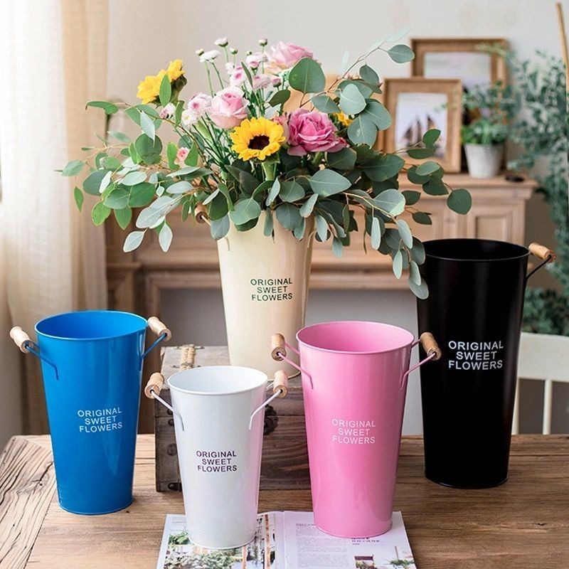 American Iron Sheet Flower Bucket Flower Bucket Flower Bucket Household ...