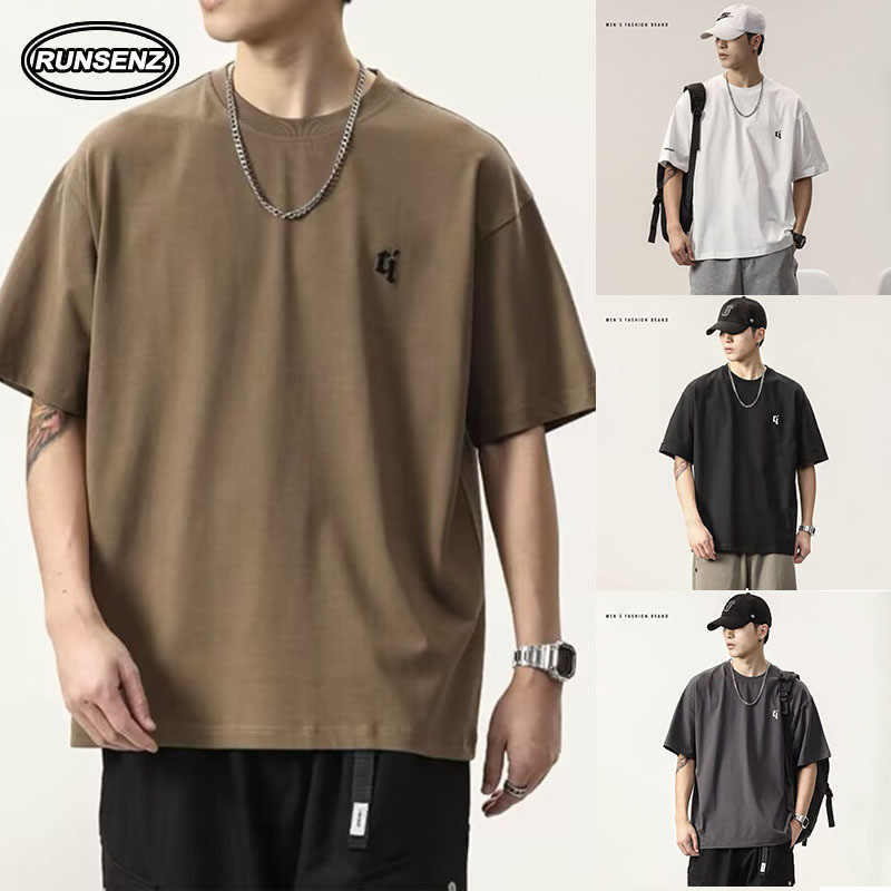 M-5XL Korean Simple Cotton Tee Men Plus Size T Shirt Summer Loose Casual Short Sleeve Oversize ...