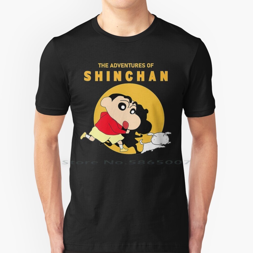 T Shirt 100% Cotton Cute Anime Crayon Kawaii Japanese Shiro Manga Geek ...