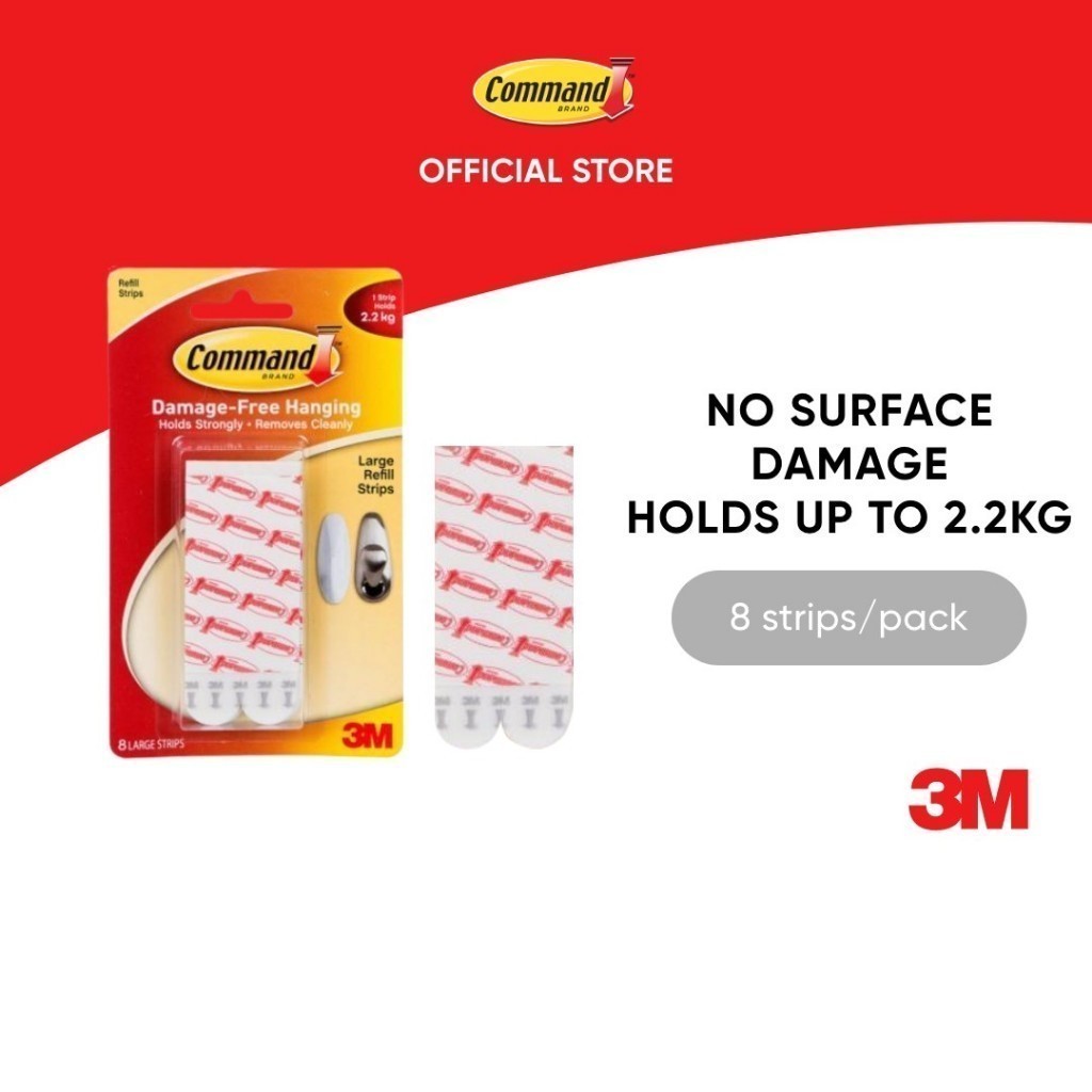 3M™ Command™ Large Refill Strips, 17023P, No Surface Damage, Holds up ...
