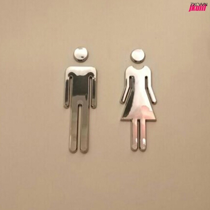 Plastic WC Sign Toilet Door Wall Sticker Restroom Washroom Signage ...