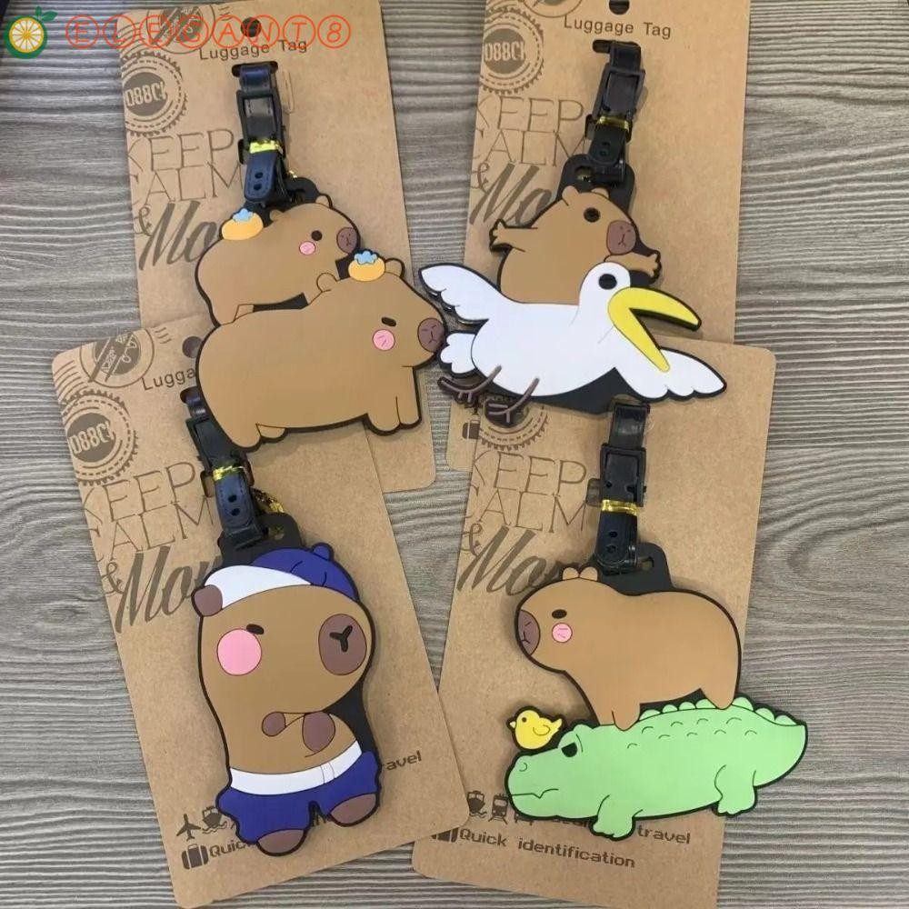 AELEGANT Capibara Airplane Suitcase Tag, Address Label Baggage Name Tag ...
