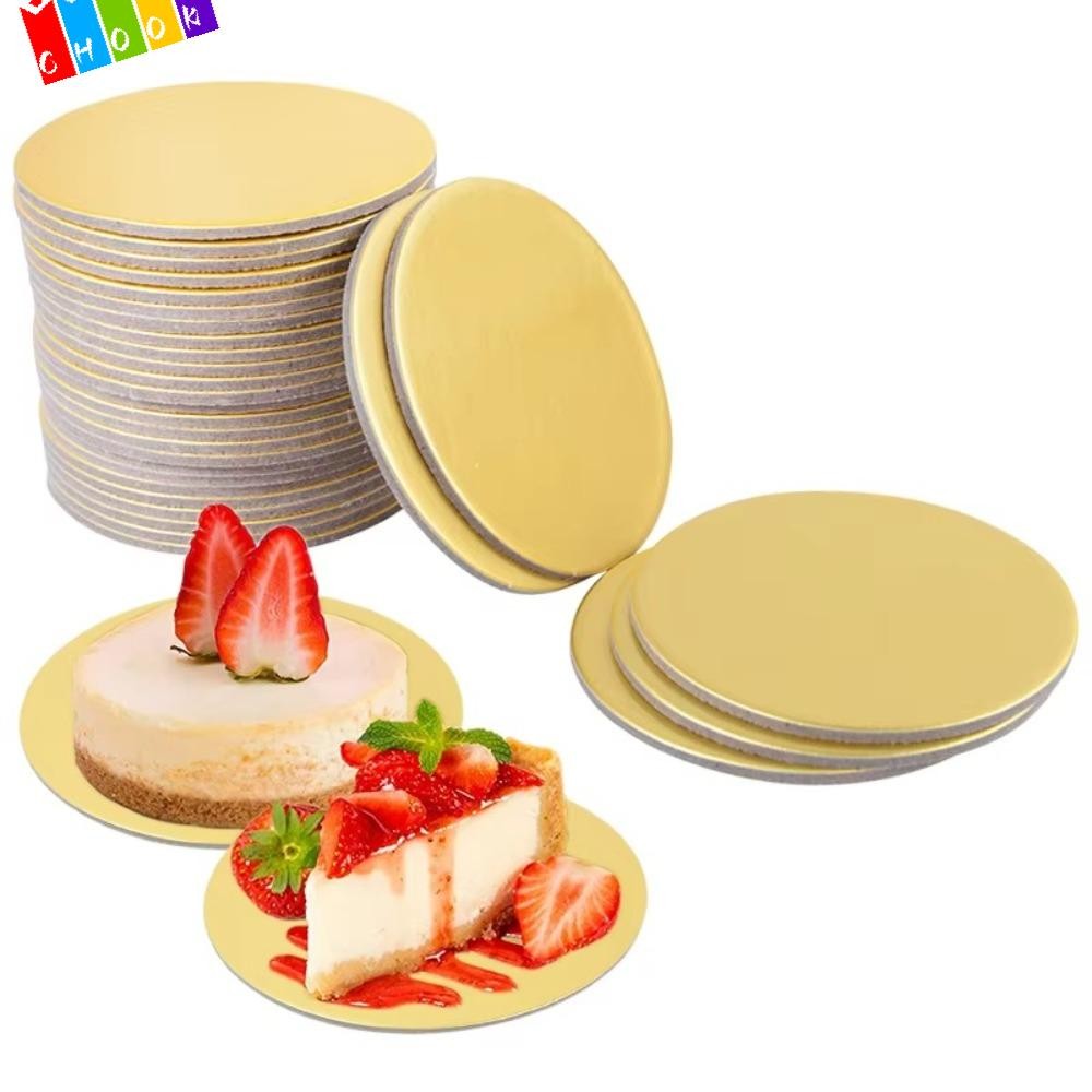 CHAAKIG 10pcs Cake Cardboard, Circle Golden Round Cake Board, Durable ...