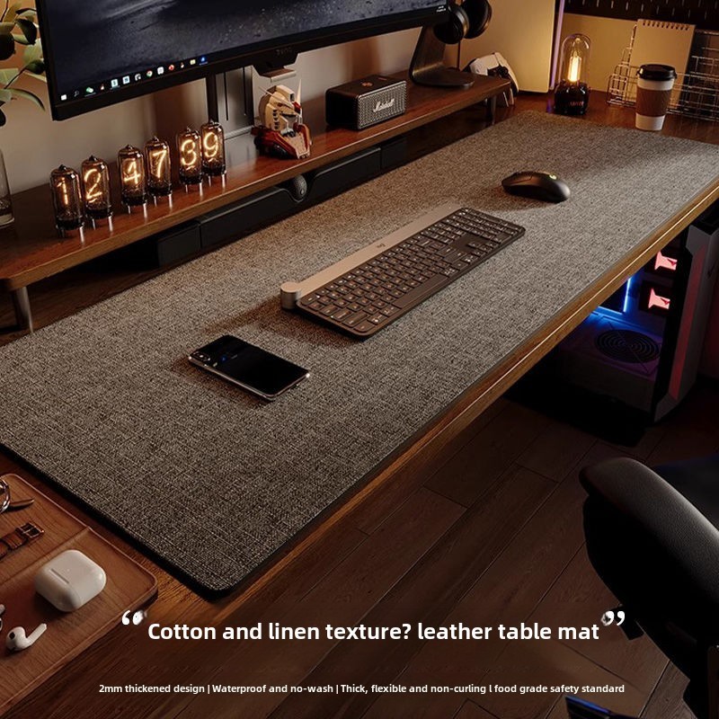 Desk Pad Computer Desk Pad Leather Table Cloth Mouse Pad Desk Pad ...