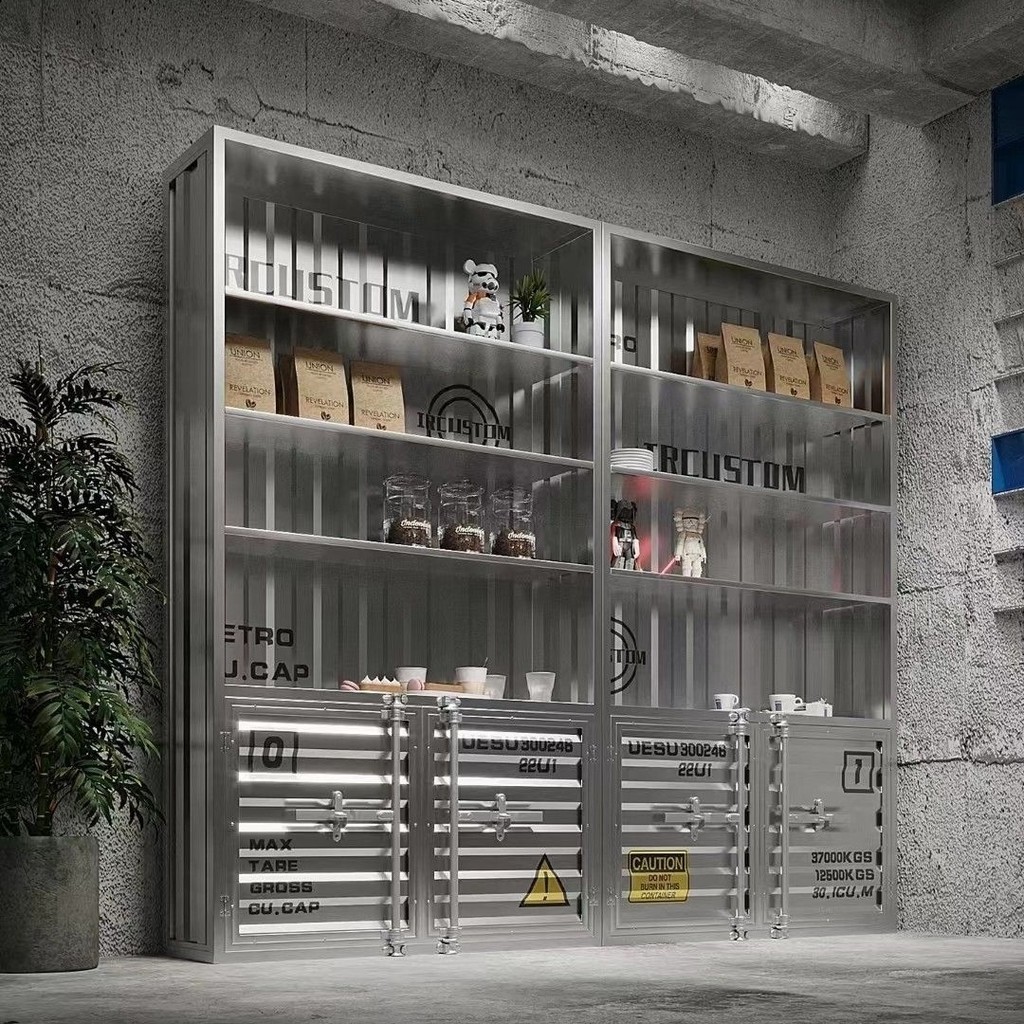 Industrial Style Display Cabinet Commercial Showcase Product Storage ...