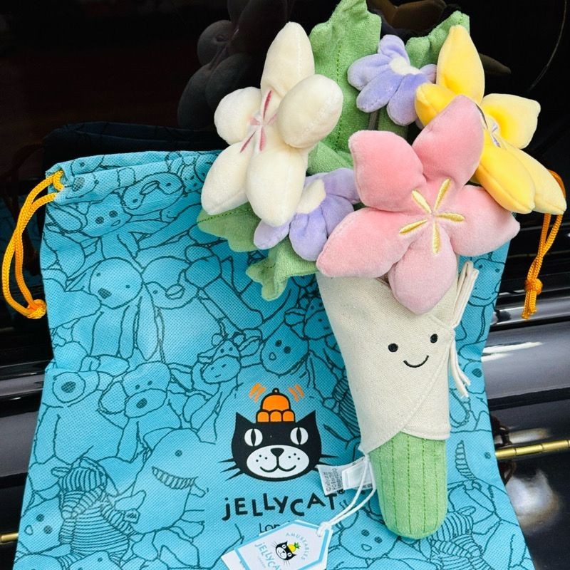 （with Label）Jellycat Flower Plush Toy Holding Flower Wedding Bouquet ...