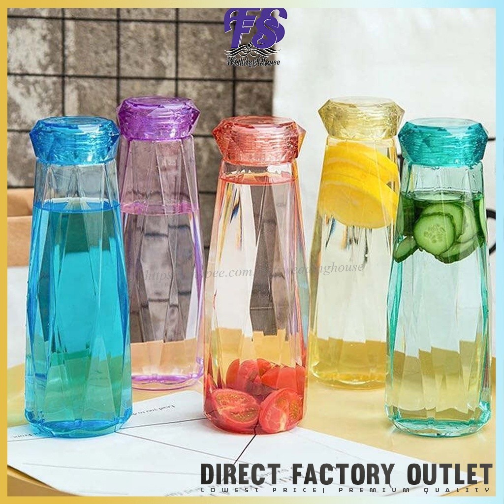 Doorgift Glass Bottle/Doorgift Botol Air/Diamond Glass Bottle/Colourful ...