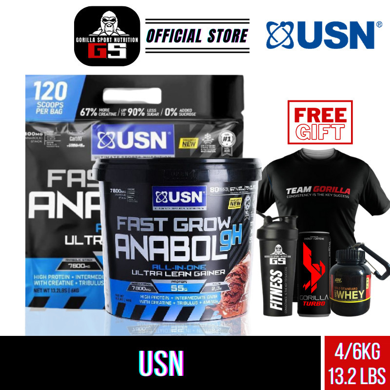 USN Fast Grow Anabolic Lean Gain Susu Gym Lean Mass Protein Powder ...