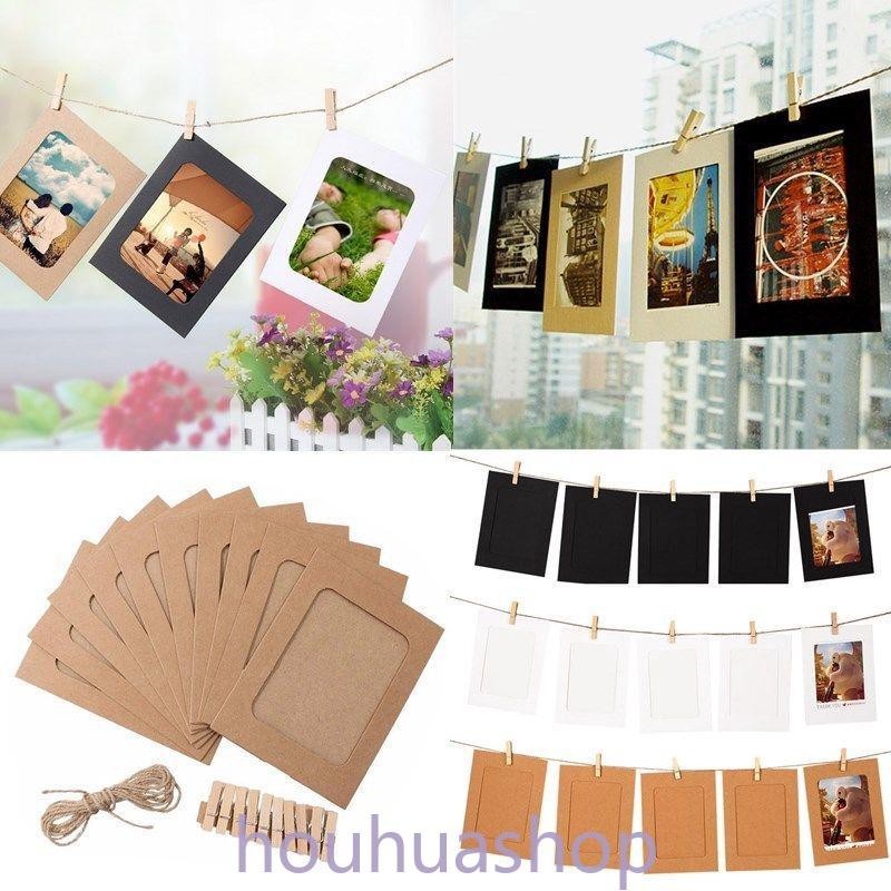 10 pieces of DIY paper frame, wooden paper frame wedding graduation ...