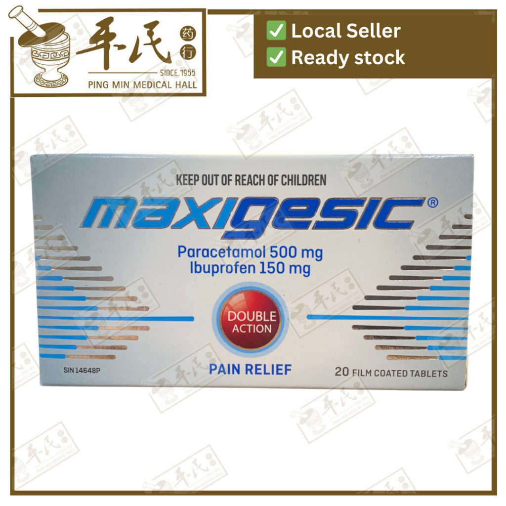 Maxigesic Paracetamol 500mg Ibuprofen 150mg 20 Film | Coated Tablets ...