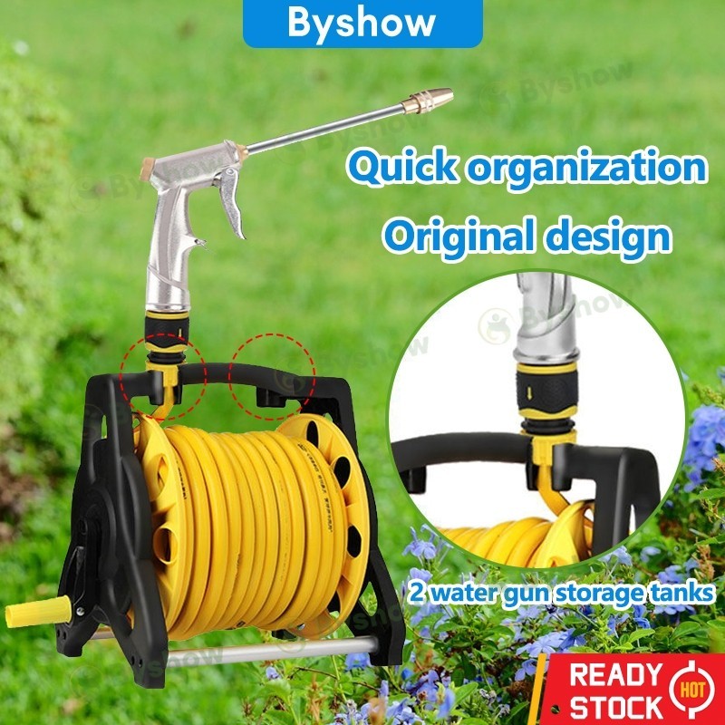 【byshow】Portable Garden Hose Reel Storage Rack with Accessories Set ...