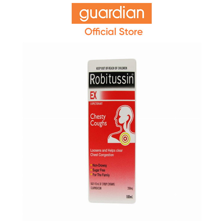 Robitussin EX Cough Syrup 100ml Loosens Chest Congestion & Mucus ...