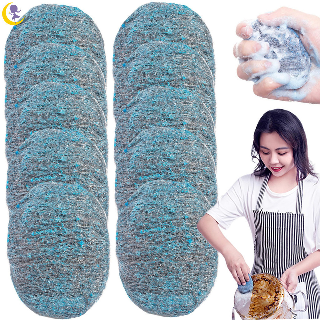 Steel Wool Scrubber 10 Pcs Stainless Steel Scrubber Reusable Steel ...