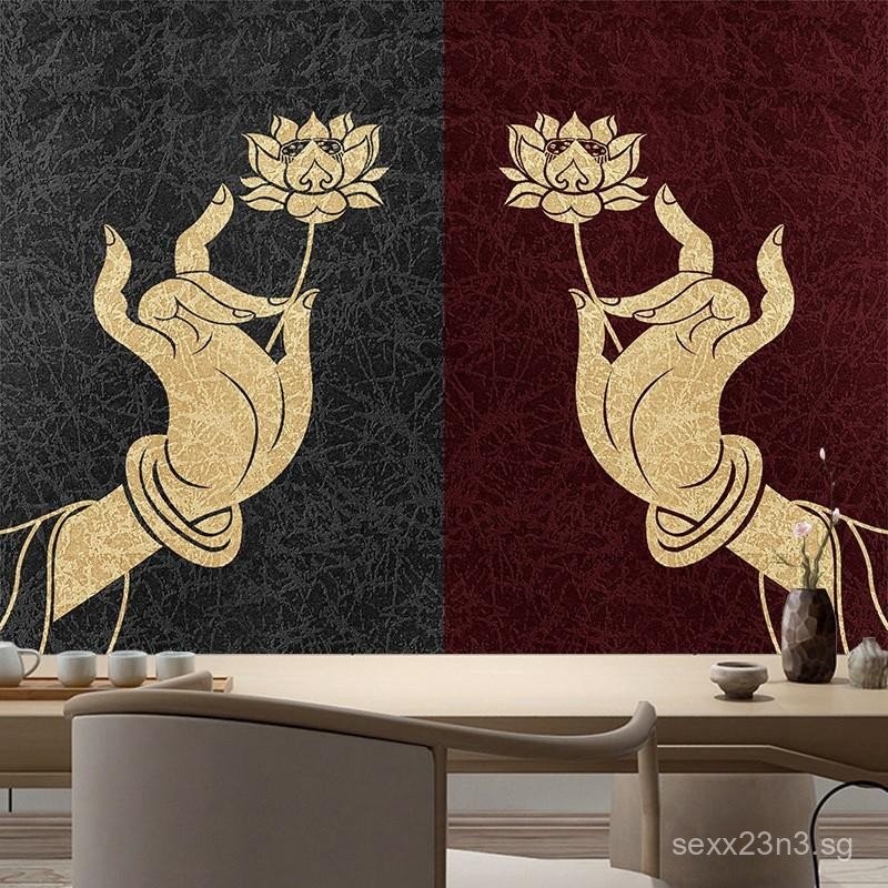 Thai Style Buddha Hand Beauty Salon Dance Background Wall Wallpaper ...