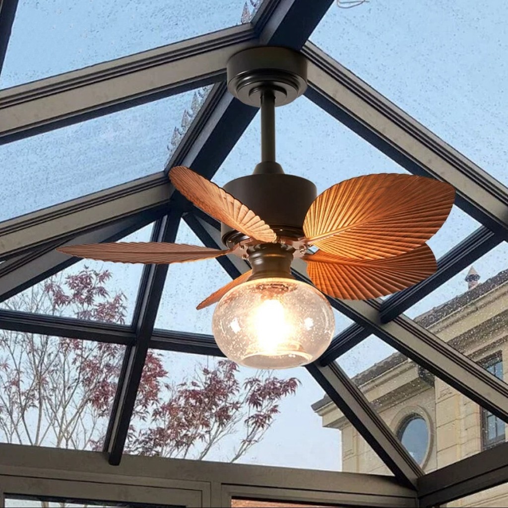 Sunroom Pavilion Fan Light Retro Style Bedroom Dining Room Ceiling Fan ...