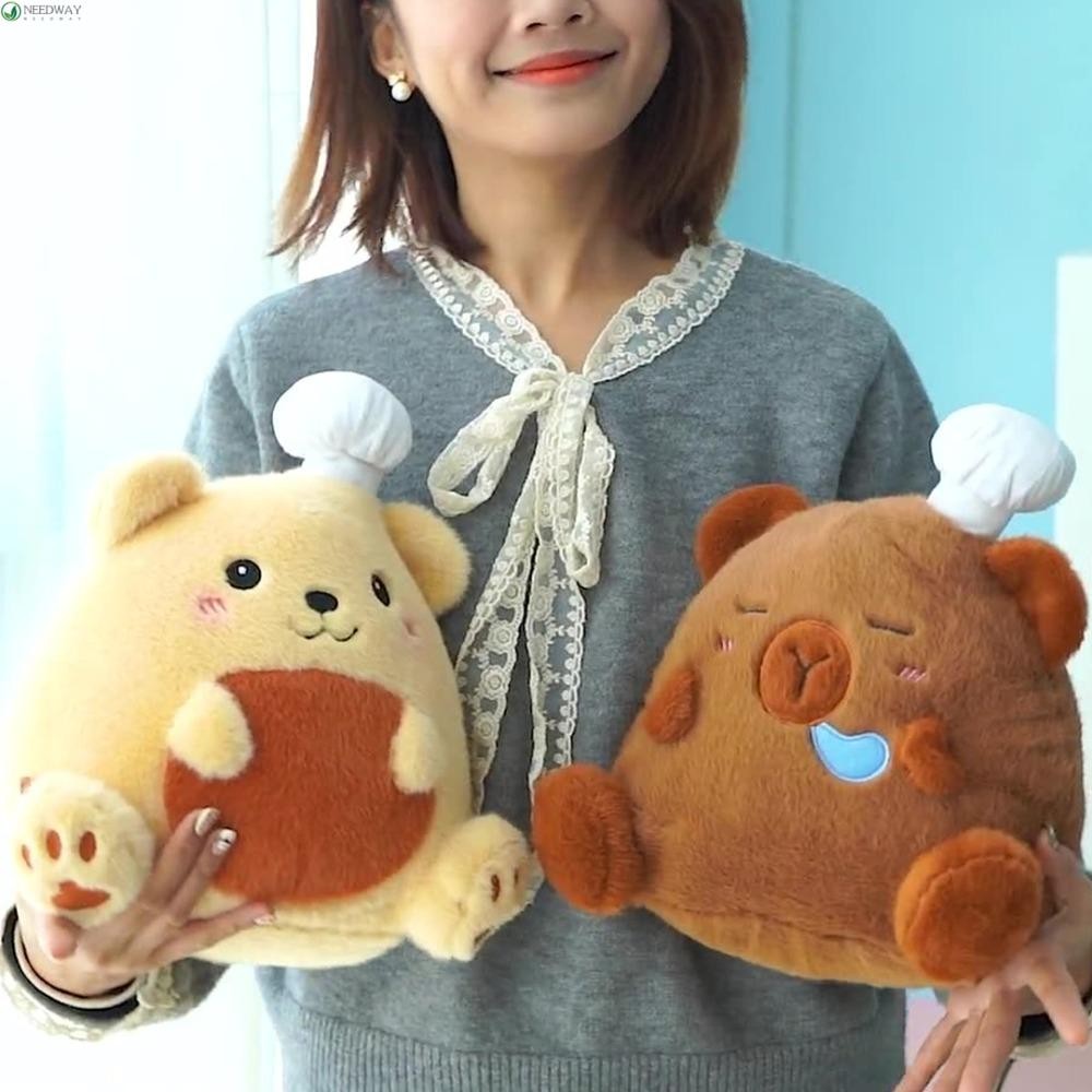 NEEDWAY Chef Hat Capybara Plush Doll, Bear Simulation Capybara Plush ...