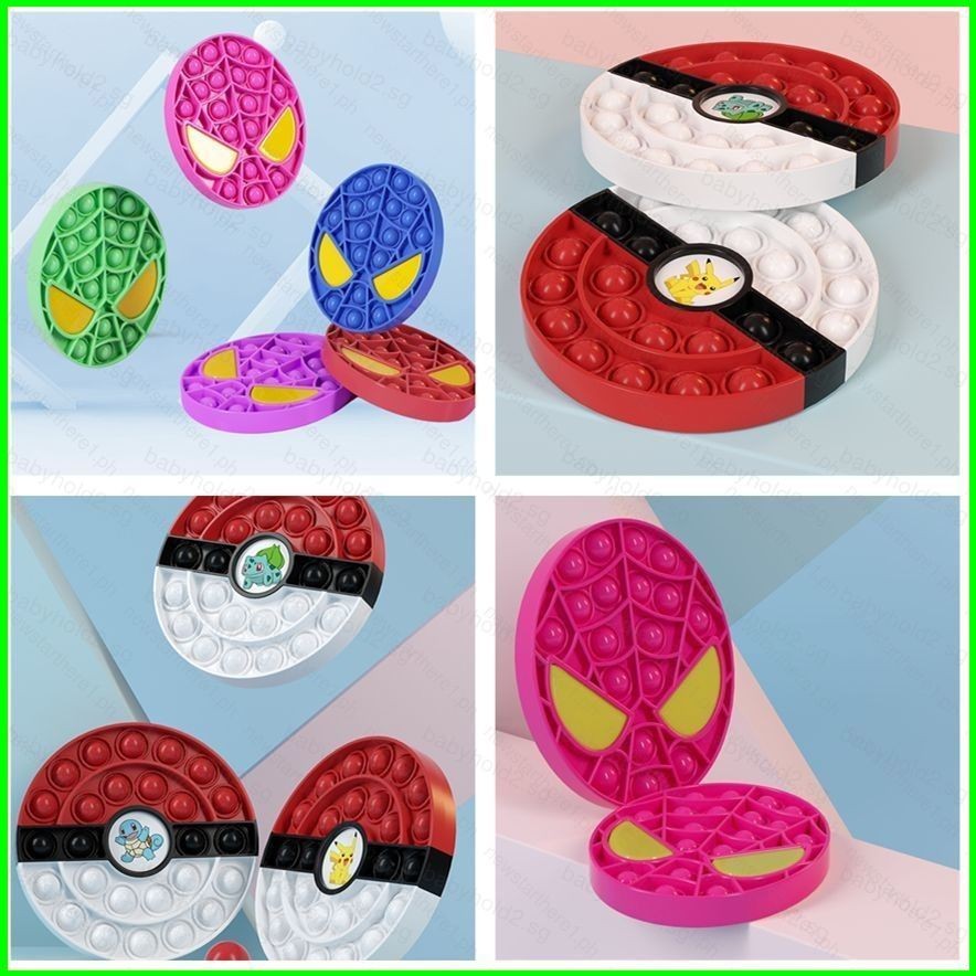 Pop It Marvel Spiderman Pikachu Push Bubble Sensory Spinning Fidget ...