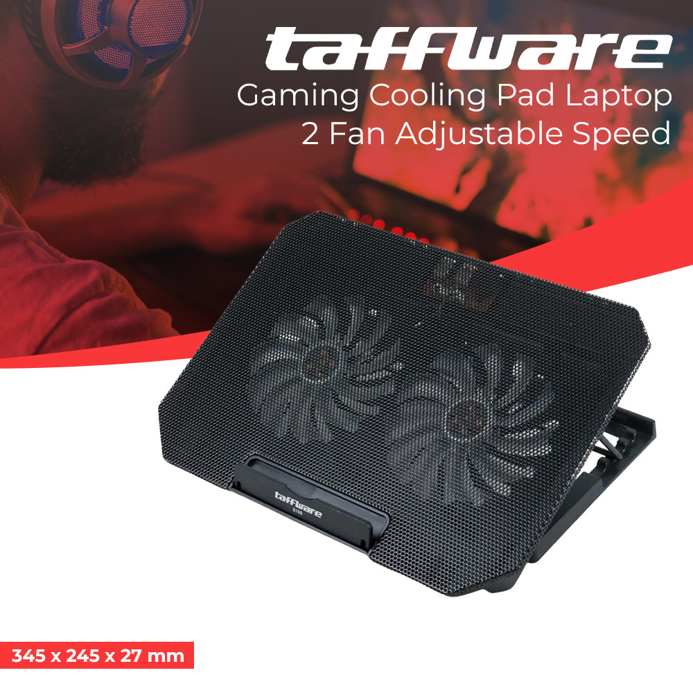 Taffware Laptop Cooling Pad 2 Fan Adjustable Speed with USB Port - Q100 ...