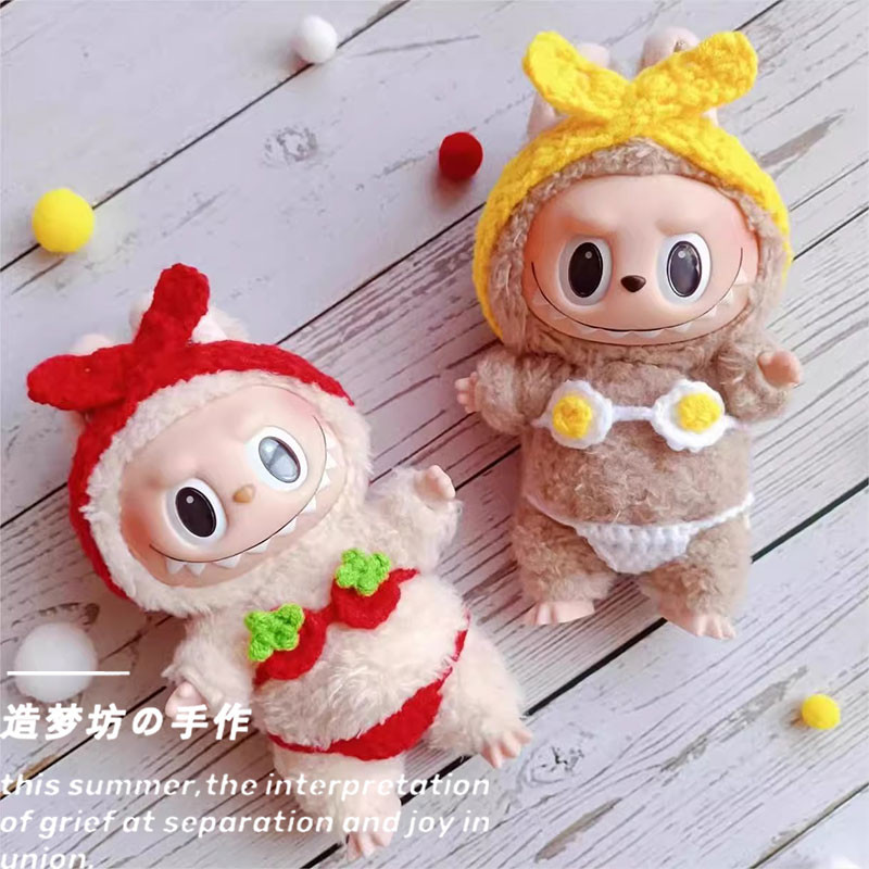 Ready Stock labubu Baby Clothes Pop Mart 17cm labubu Macaron Candy Gum ...