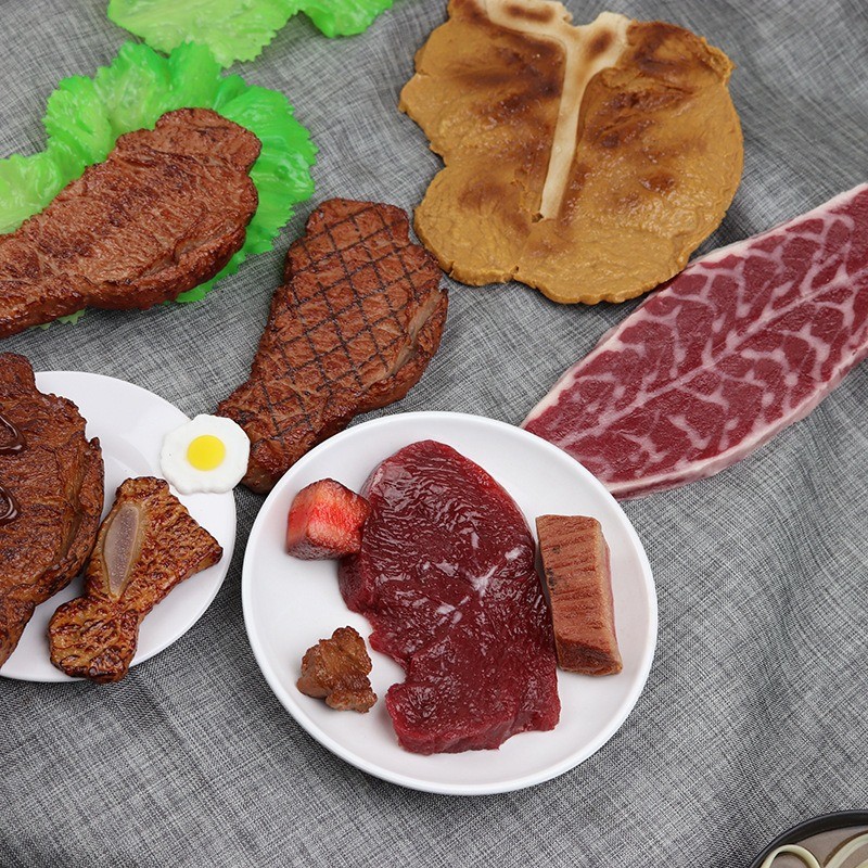 Lifelike Beef Steak Model, Artificial Fake Beef Pork Belly PVC Food ...