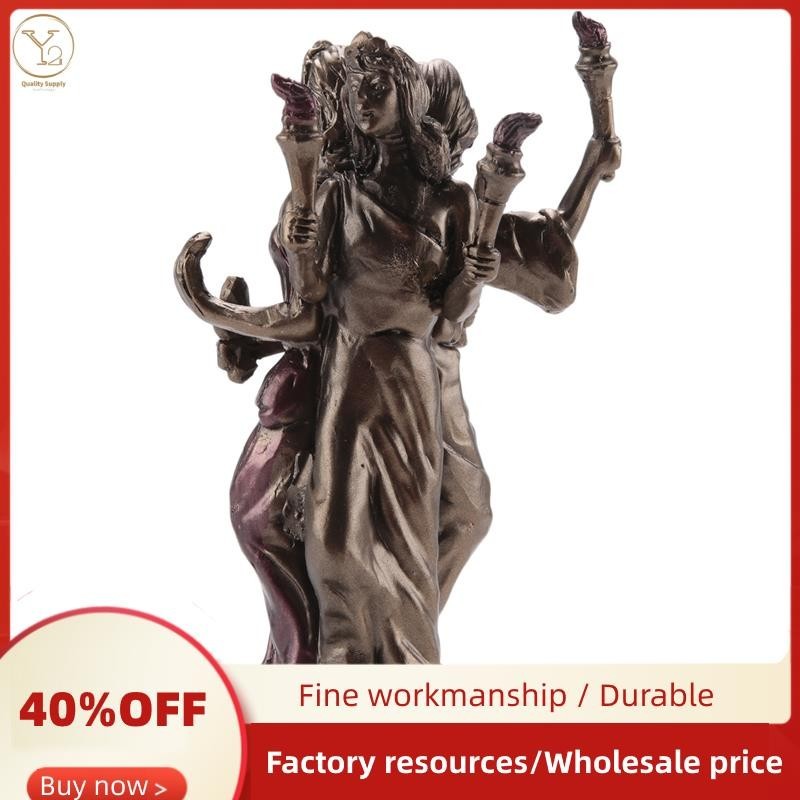 Vintage Greek Three Goddess Resin Statue Triple Form Hecate Goddess ...