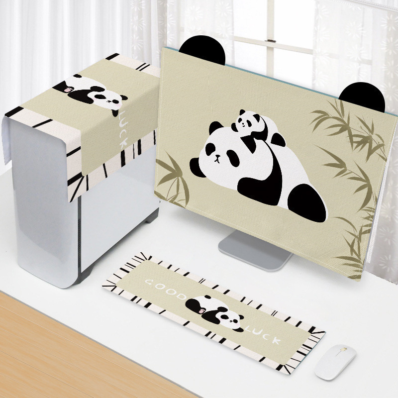 Cartoon Computer Dust Cover Three-piece Set Cute Desktop Monitor ...