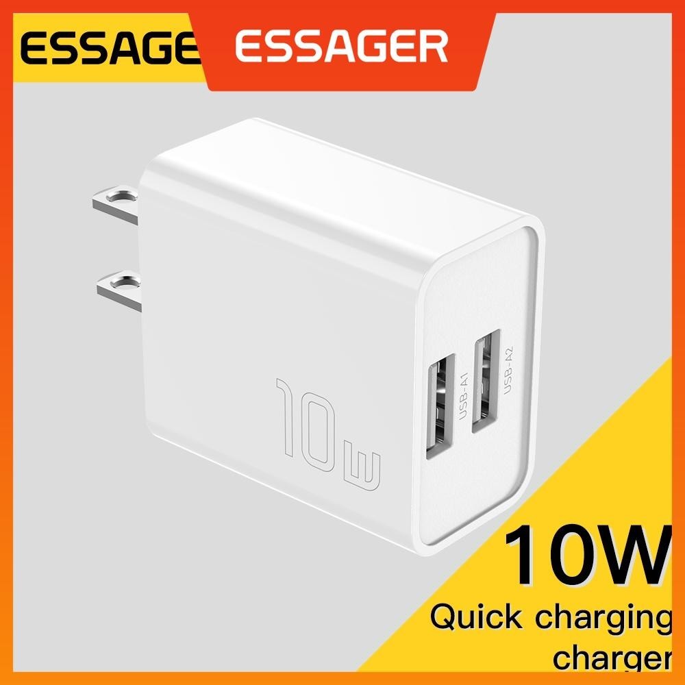 Essager Travel Charger 5V/2A Dual Port Usb Charger Plug Android Phone 10W Fast Charge Charger ...