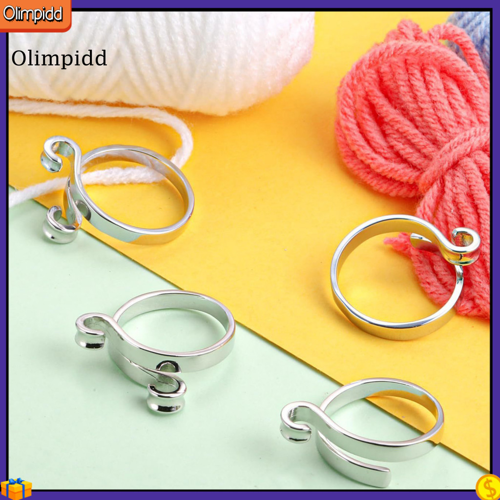 olimpidd| Crochet Tension Ring Finger Protection Ring Adjustable ...