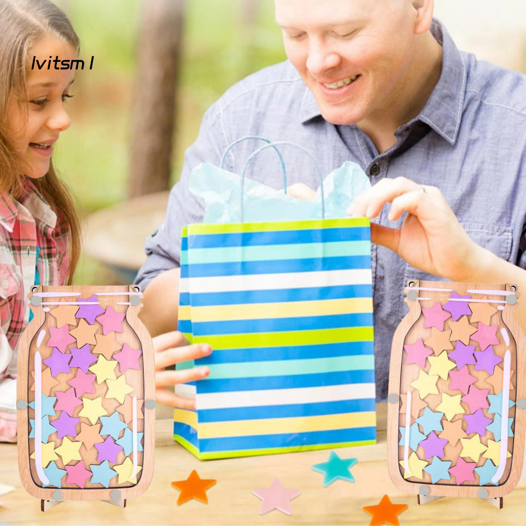 [LV] Wooden Reward Jar Reward Jar with Special Gift Wooden Kids Reward ...