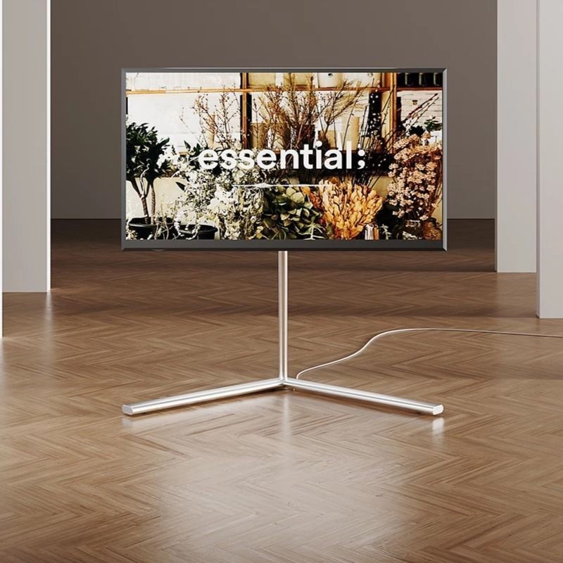 [Move Freely]TV Floor Stand Movable for Living Room Bedroom Silver Wing ...