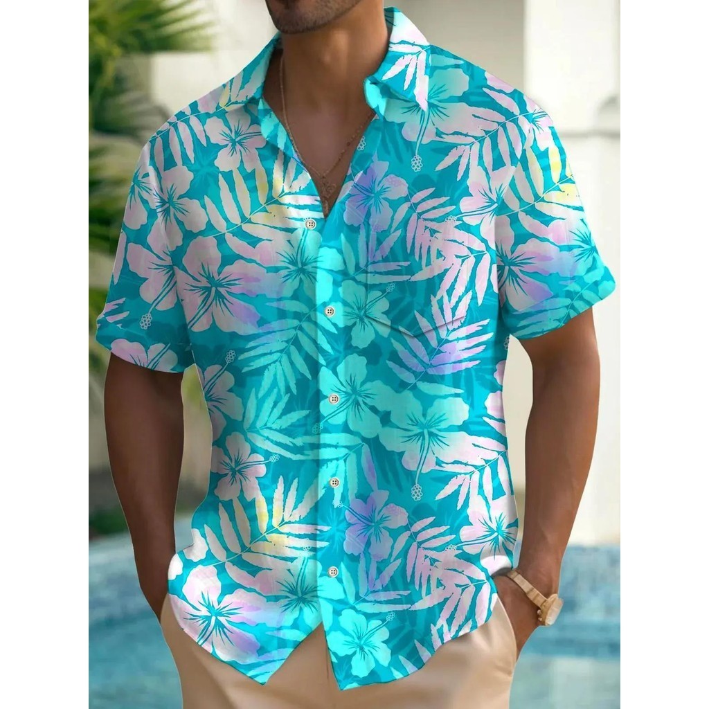 Men's Hawaiian Shirts 3D Print Basic Style Fashion Button Colorful Shirt Lapel Streetwear ...