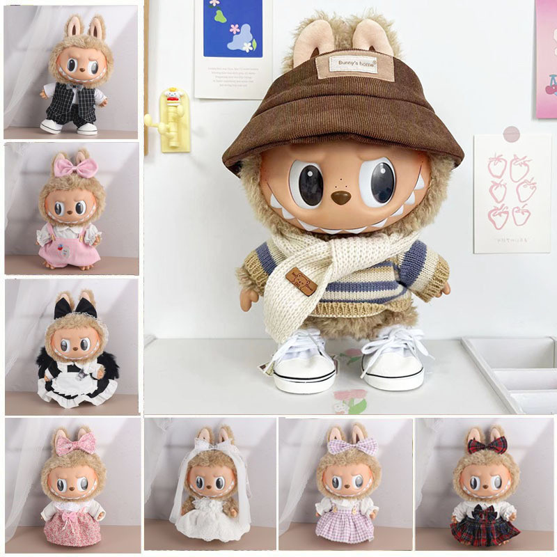2024 New Style 38cm Labubu Vinyl Plush Doll Clothes for Labubu Time to ...