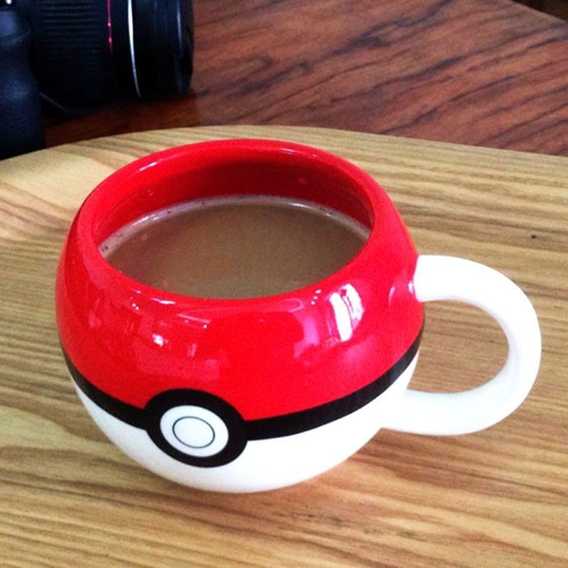 [ y] Cartoon Anime Pikachu Poké Ball Ceramic Water Cup Pocket Monster ...