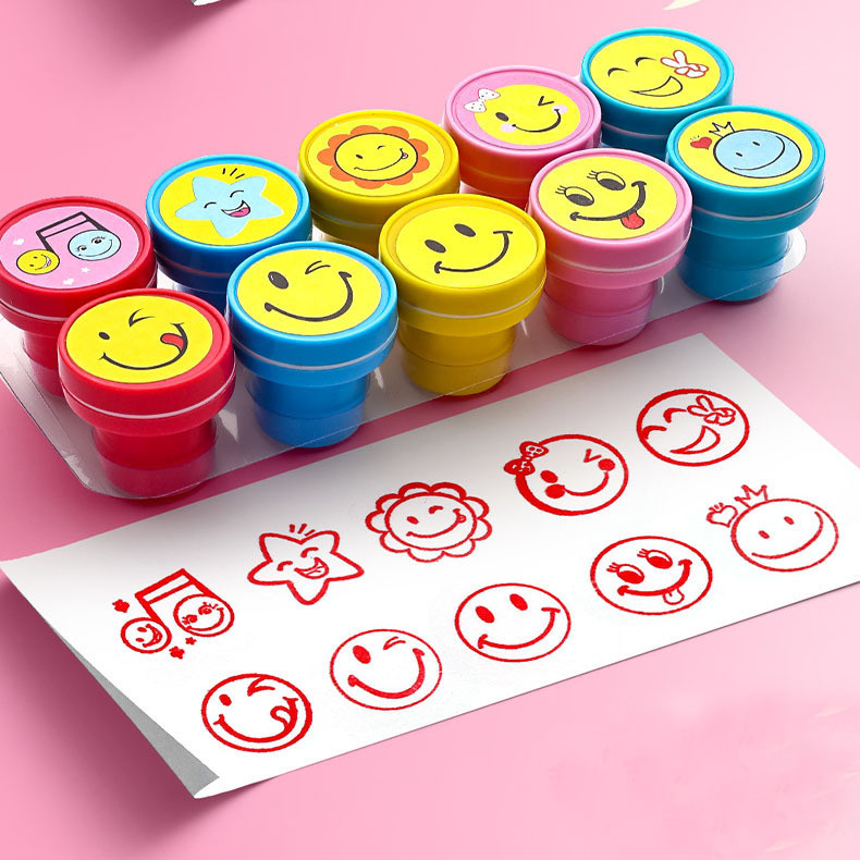 10 Smiling Face Stamp Set Suitable for Self Printing Stamps, Children's ...
