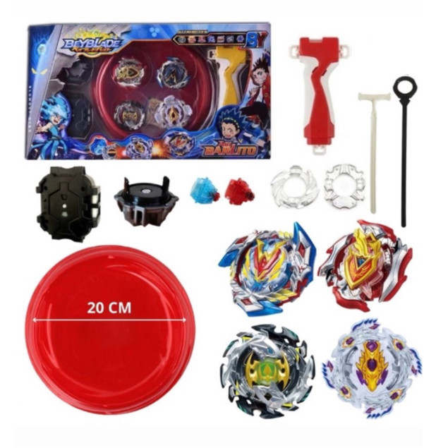Rk85tj Gasing Beyblade Burst 4 in 1 Set Gasing/Gangsing Free Arena Stadium | Shopee Singapore