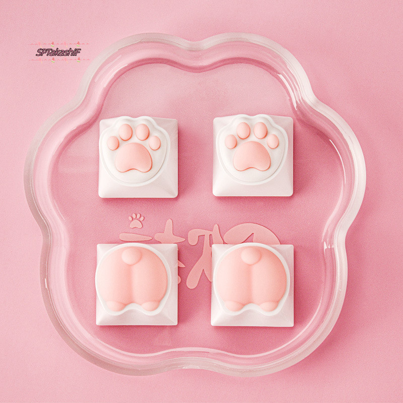 (SPTakashiF) 1pc Cute Cat Paw Keycaps For Mechanical Keyboard Cherry MX ...