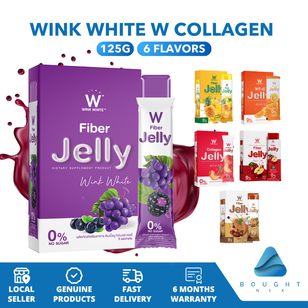WINK WHITE Collagen Fiber Jelly 125g – Fruit-Flavored Jelly Supplement ...