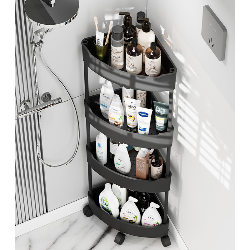 Triangle Bathroom Shelf Multipurpose Stacking Shelf Corner Plastic ...