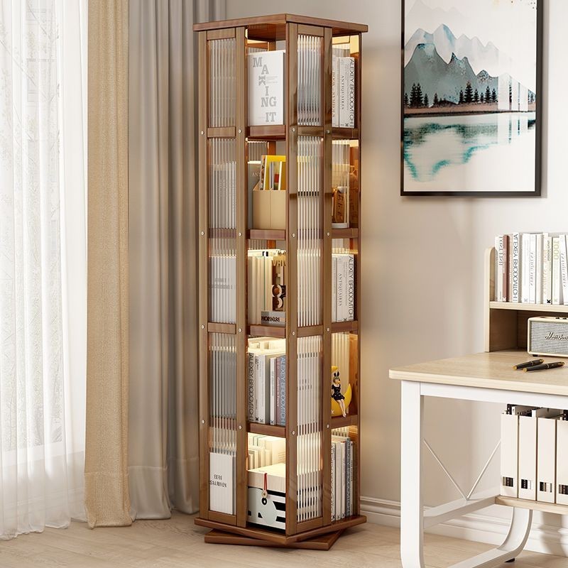 Rotating Bookshelf Cabinet Locker Storage Home Living Room Non-Solid ...